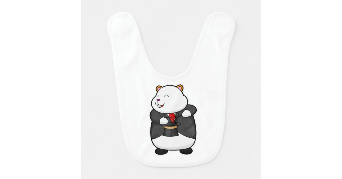 Hamster as Magician with Magic wand Hat Baby Bib | Zazzle