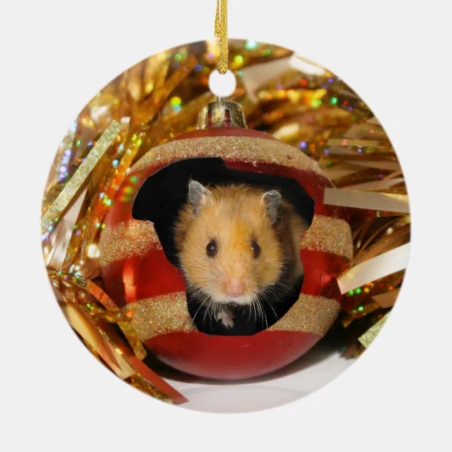Hamster Christmas Ceramic Ornament | Zazzle