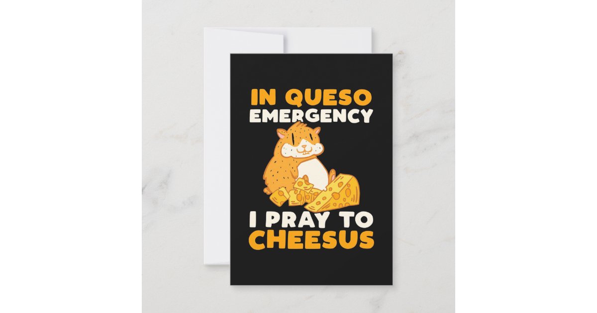 Hamster I Pray To Cheesus RSVP Card | Zazzle