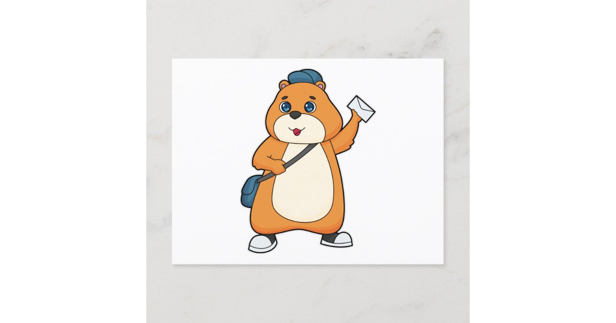 Hamster Postman Letter Postcard | Zazzle
