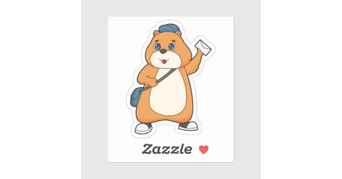 Hamster Postman Letter Sticker | Zazzle