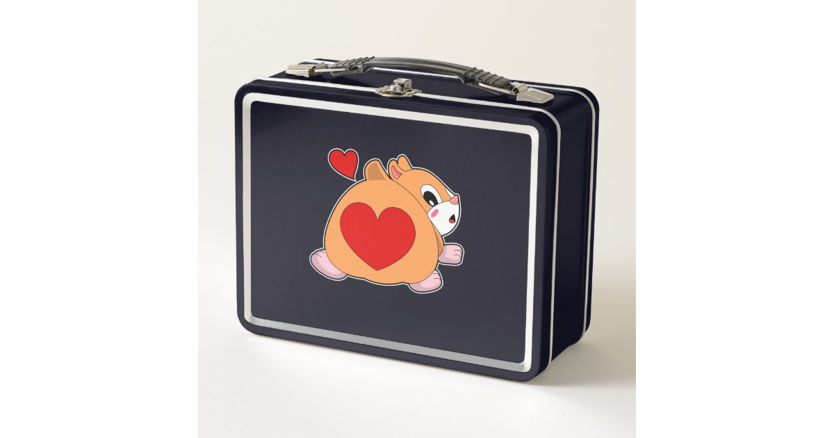 Hamster with Heart Metal Lunch Box | Zazzle