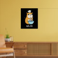 Hamstir Funny Hamster Pun Dark BG Poster | Zazzle