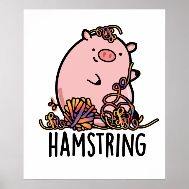 Hamstring Funny Pig Pun Poster | Zazzle