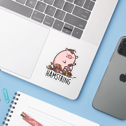Hamstring Funny Pig Pun Sticker | Zazzle