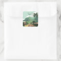 Hanalei Kauai Hawaii Bay Mountains Green Square Sticker | Zazzle