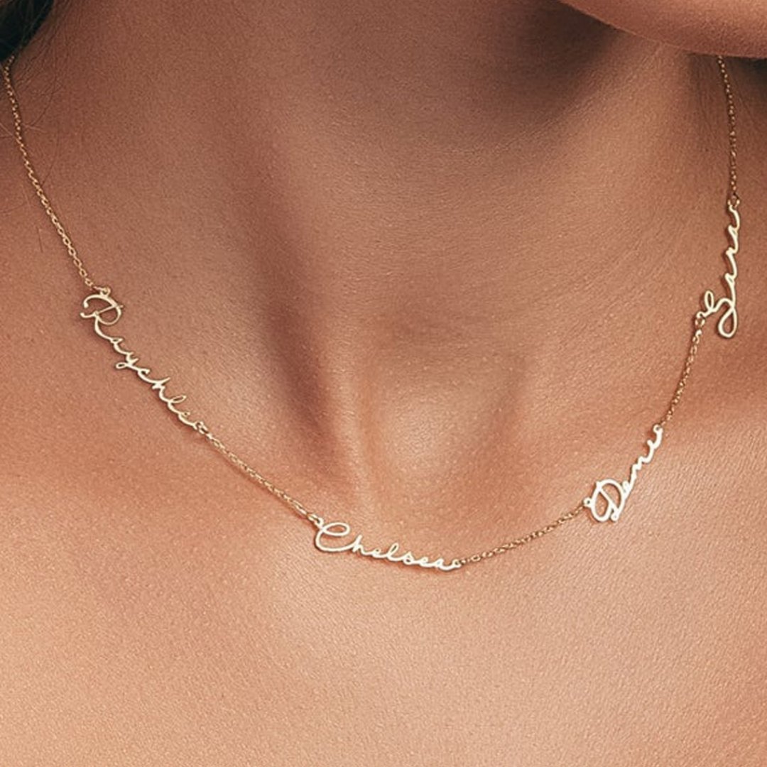 Hand-Crafted Gold / Silver Multiple Name Necklace | Zazzle