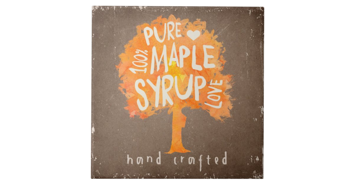 Hand Crafted Pure Maple Tree Syrup Decorative Tile | Zazzle