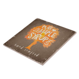 Hand Crafted Pure Maple Tree Syrup Decorative Tile | Zazzle