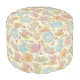 Hand Drawing Dishes Silhouettes Pouf | Zazzle