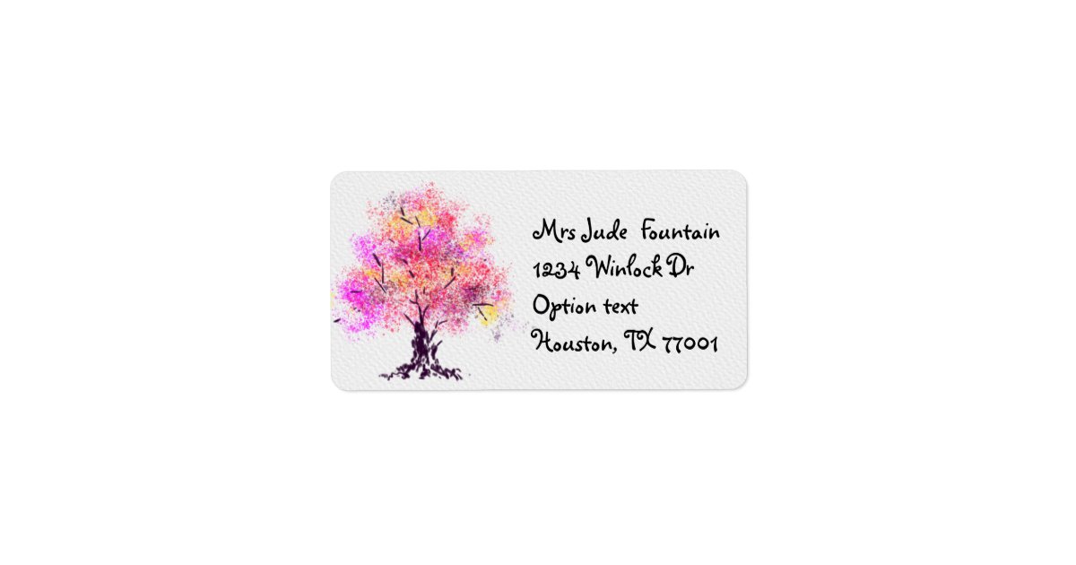 Hand drawing watercolor style abstract tree label | Zazzle