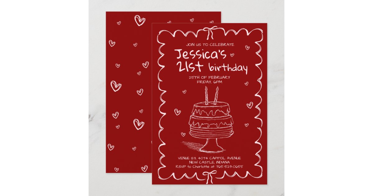 Hand Drawn Adult Scribble Birthday Invitation | Zazzle