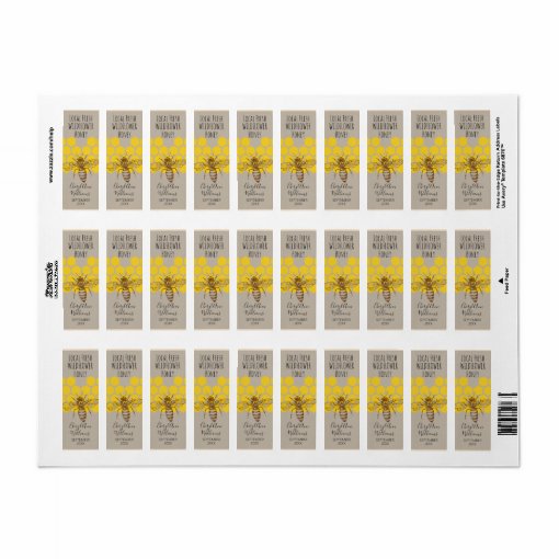 Hand-Drawn Bee Signature Series Vertical Product Label | Zazzle