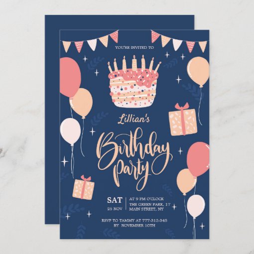 Hand drawn birthday party invitation | Zazzle