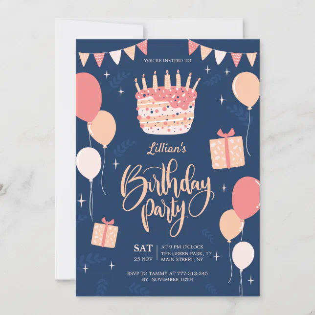 Hand drawn birthday party invitation | Zazzle