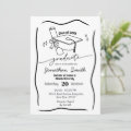 Hand Drawn Black Graduation Invitation | Zazzle