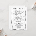 Hand Drawn Black Graduation Invitation | Zazzle