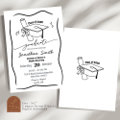 Hand Drawn Black Graduation Invitation | Zazzle