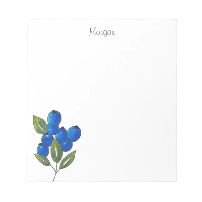 Hand Drawn Blueberries Notepad | Zazzle