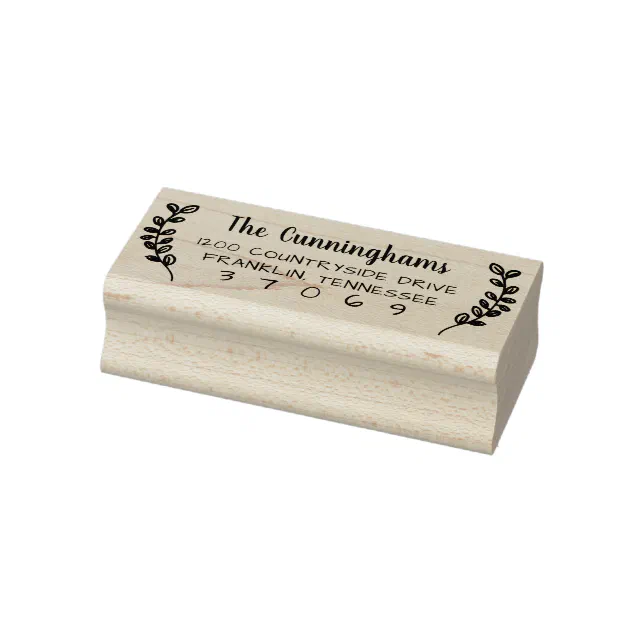Hand Drawn Botanical Greenery Branch Rubber Stamp | Zazzle