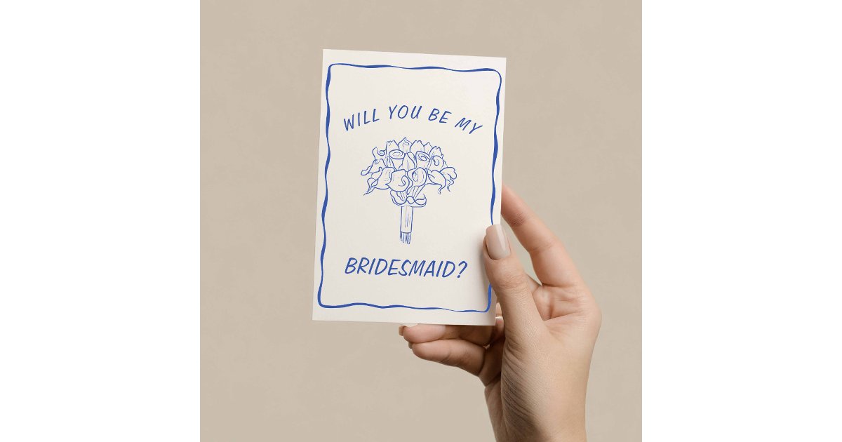 Hand Drawn Bouquet Bridesmaid Proposal Card | Zazzle