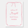 Hand Drawn Bow Coquette Cute Pink Welcome Sign | Zazzle