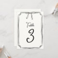 Hand Drawn Bow Cute Coquette Chic Table Number | Zazzle