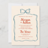 Hand Drawn Bow Frame Wedding Invitation | Zazzle