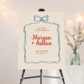 Hand Drawn Bow Frame Wedding Welcome Sign | Zazzle