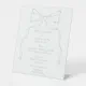 Hand Drawn Bow White and Green Wedding Bar Pedestal Sign | Zazzle