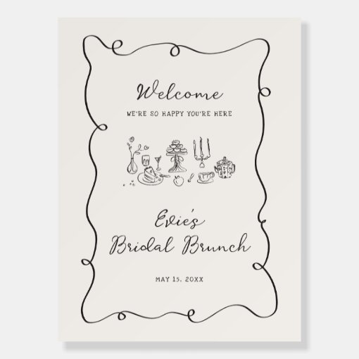 Hand Drawn Bridal Brunch Welcome Sign | Zazzle