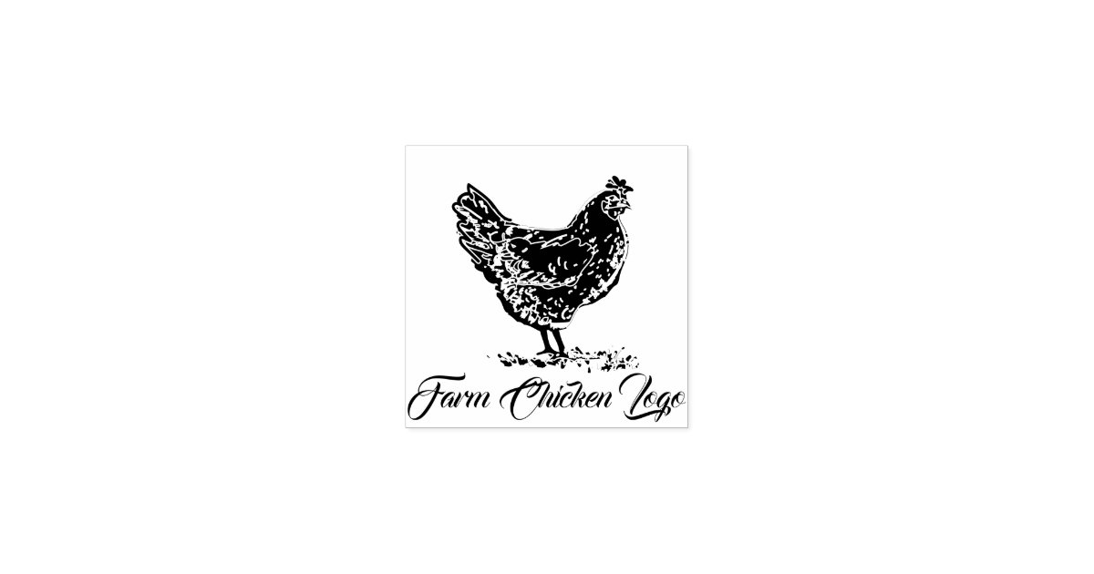 Hand Drawn Chicken Sketch Rubber Stamp | Zazzle