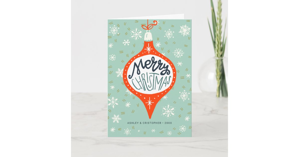 Hand Drawn Christmas Ornament Holiday Card | Zazzle