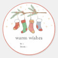 Hand Drawn Christmas Stockings Gift Label Sticker | Zazzle