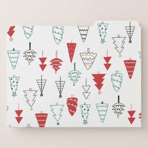 Hand Drawn Christmas Tree Pattern File Folder | Zazzle