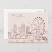 Hand Drawn City Skyline | Melbourne, Australia Postcard | Zazzle