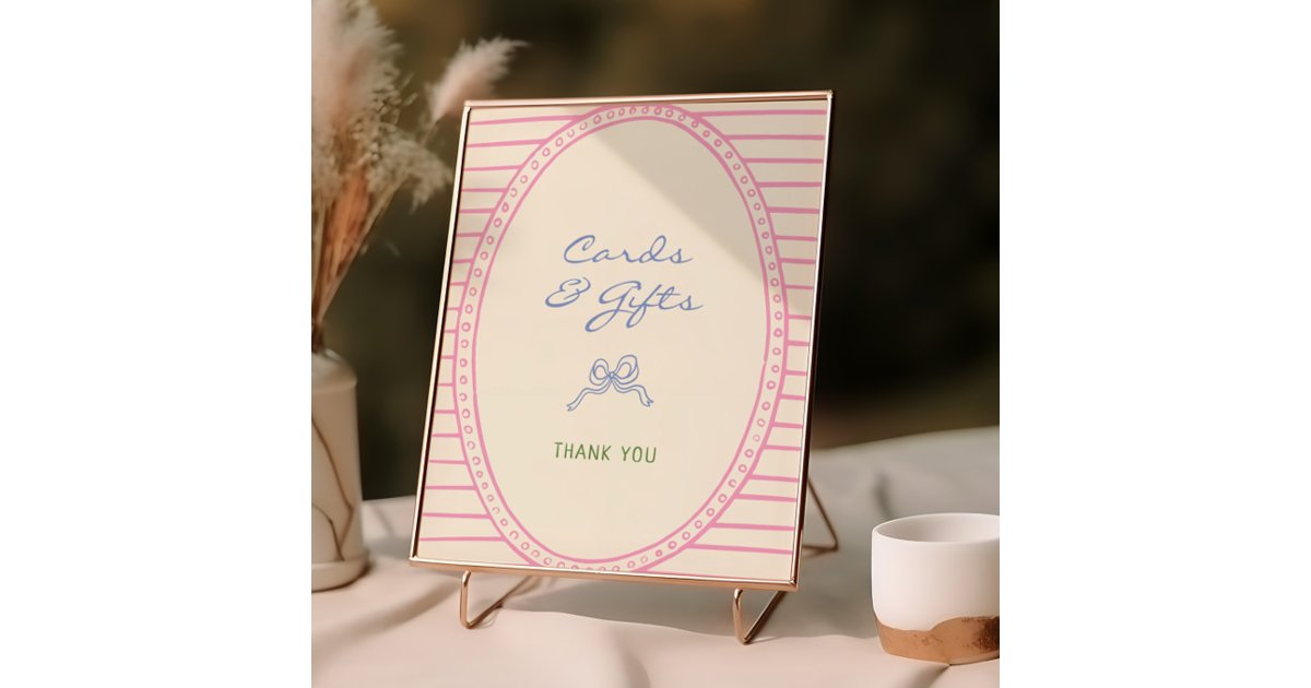 Hand Drawn Colorful Cards and Gifts Sign | Zazzle