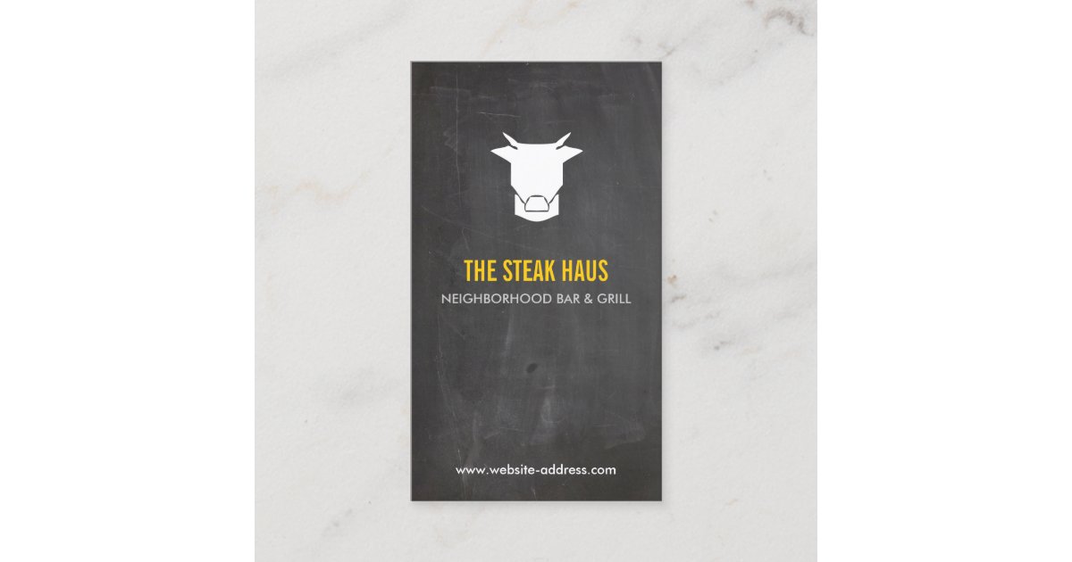 HAND-DRAWN COW LOGO 2 for Restaurants, Chefs, Pubs Business Card | Zazzle