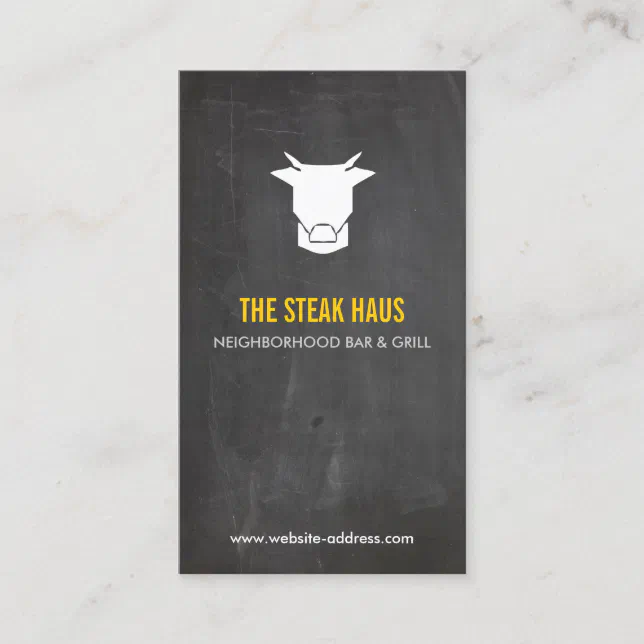 HAND-DRAWN COW LOGO 2 for Restaurants, Chefs, Pubs Business Card | Zazzle