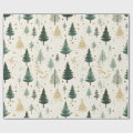 Hand Drawn Cream Pine Tree Wrapping Paper | Zazzle