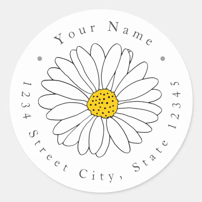 Hand Drawn Daisy Label | Zazzle
