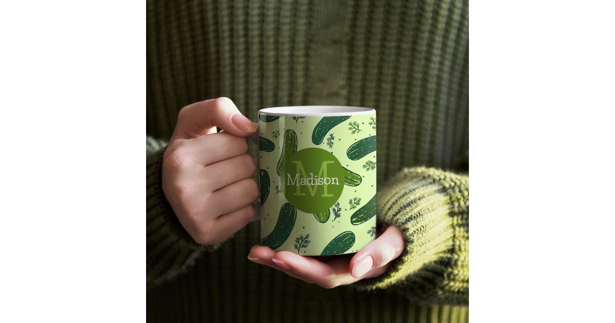 Hand Drawn Dill Pickle Pattern Coffee Mug | Zazzle