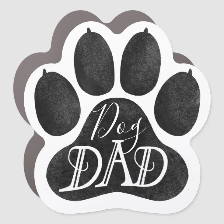 Hand Drawn Dog Dad Paw Pet Parent Car Magnet | Zazzle