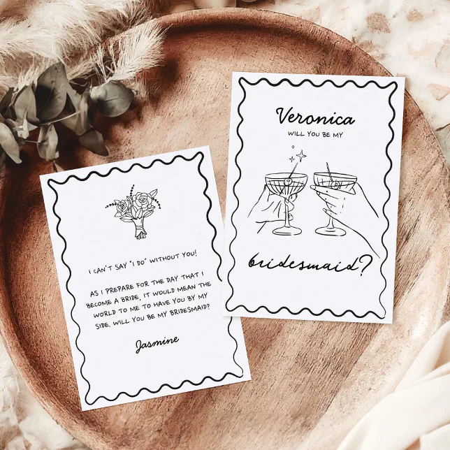 Hand Drawn Doodle Bridesmaid Proposal Card | Zazzle