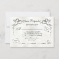 Hand drawn doodle Cherub Cupid RSVP Invitation | Zazzle