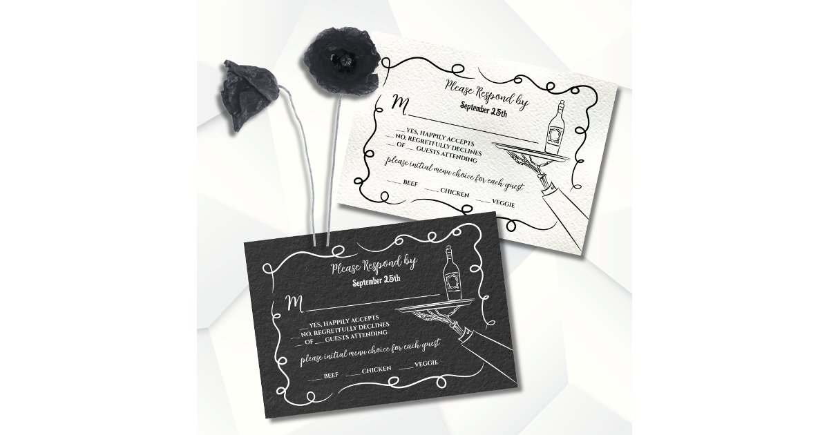 Hand drawn doodle Skeleton RSVP response cards | Zazzle