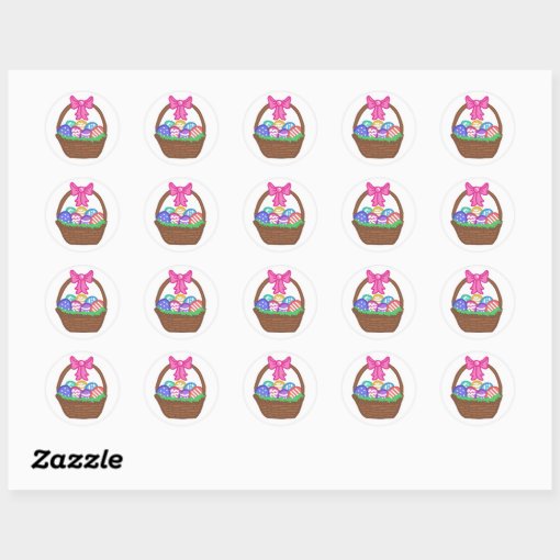 Hand drawn Easter Basket Sticker | Zazzle