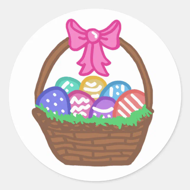 Hand drawn Easter Basket Sticker | Zazzle