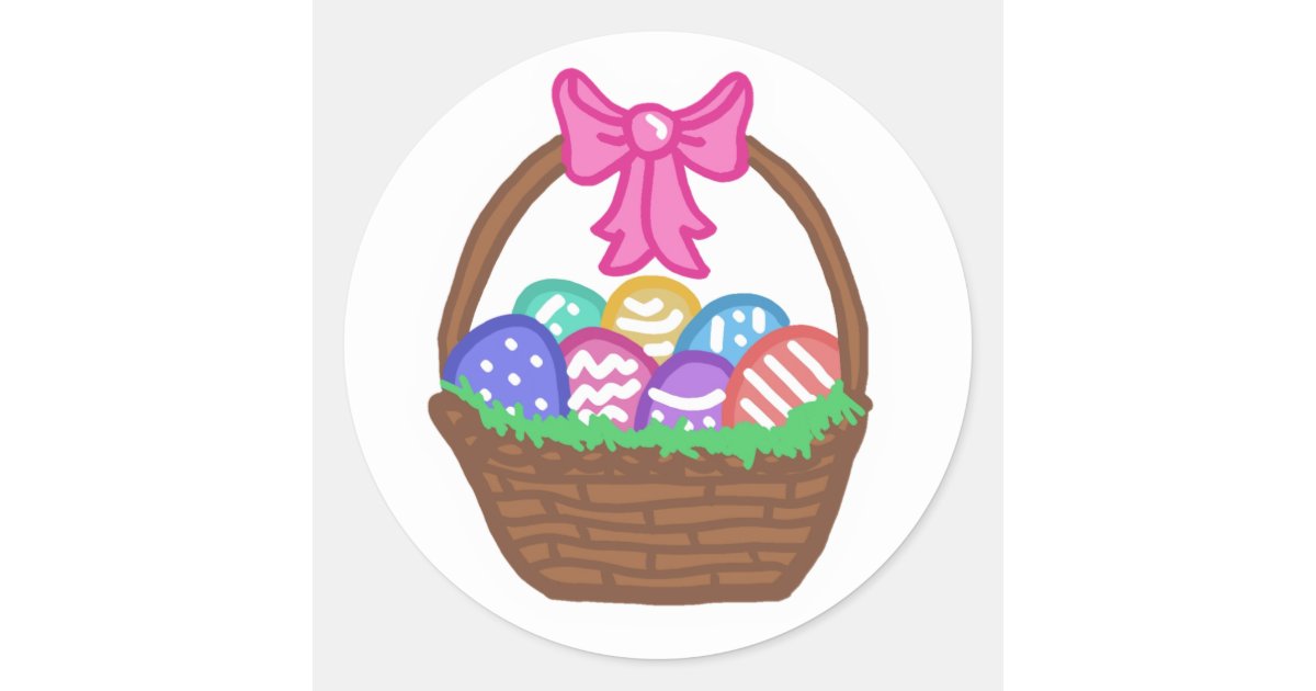Hand drawn Easter Basket Sticker | Zazzle
