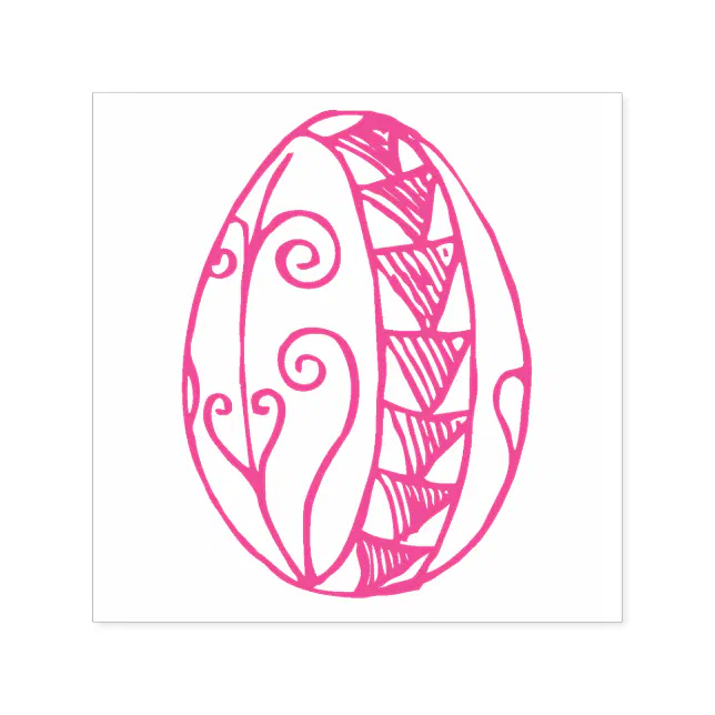 Hand Drawn Fancy Easter Egg Drawing Custom Color Self-inking Stamp | Zazzle